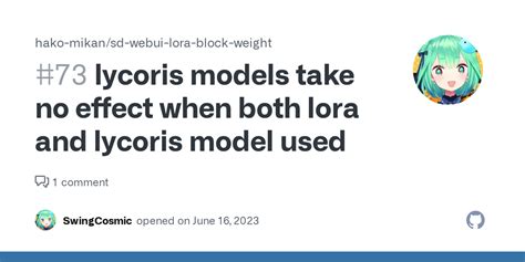 Lycoris Models Take No Effect When Both Lora And Lycoris Model Used Issue 73 Hako Mikan Sd