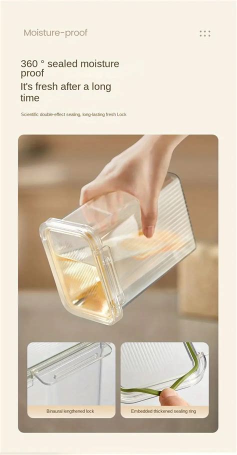 1pc 식품 보관 상자 식품 신선 유지 및 방습 보관 용기 밀봉 된 플라스틱 곡물 분배기 곡물 설탕 밀가루 쌀