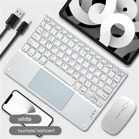 Enhanced Portable Rechargeable Wireless Keyboard With Magnet Touchpad Effortless Typing And