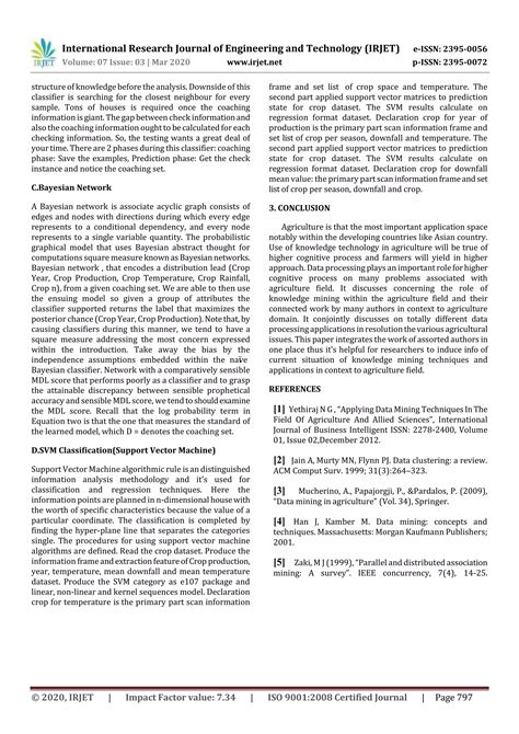 IRJET Agricultural Analysis Using Data Mining Techniques PDF Agriculture Industries