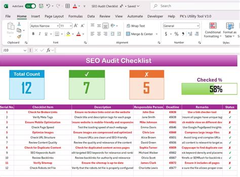 seo audit checklist in excel pk an excel expert