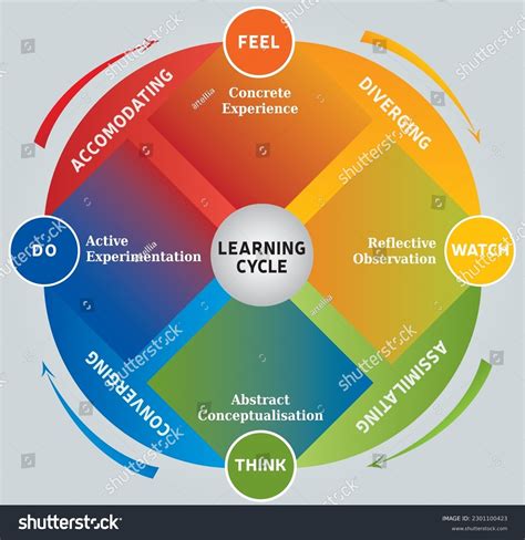 Learning Cycle Diagram 4 Steps Boxes Stock Vector Royalty Free