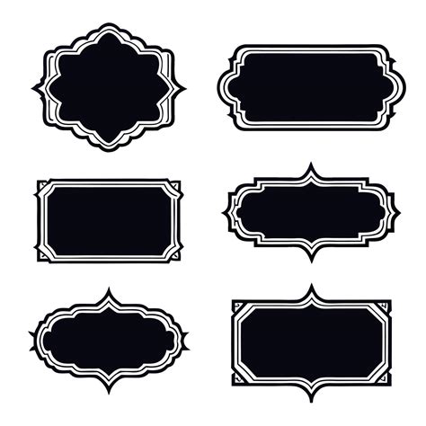 Set Of Simple Line Frames With Double Stroke Easily Editable Black Set 56494092 Vector Art At