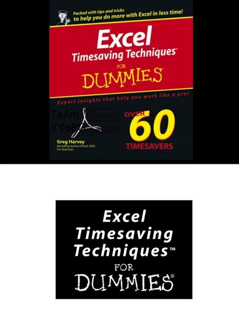 Excel Time Saving Techniques For Dummies Dummies Book Try It Free