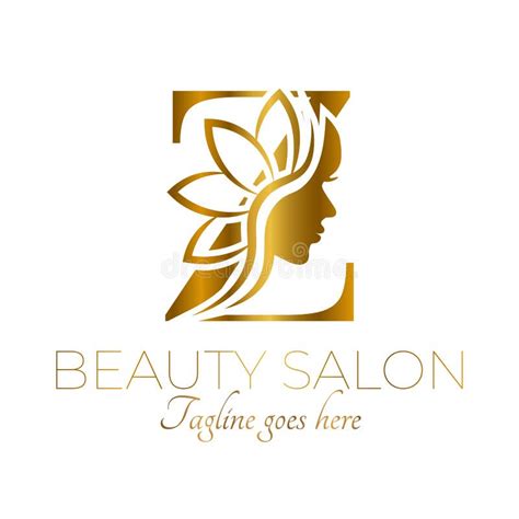 Gold Z Letter Initial Beauty Brand Logo Design Stock Vector