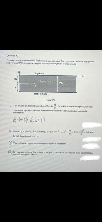 answered consider a steady two dimensional steady viscous