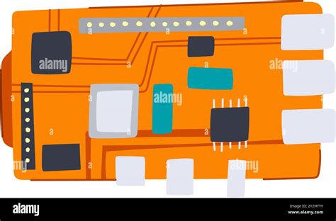 Electronic Microcontroller Cartoon Vector Illustration Stock Vector