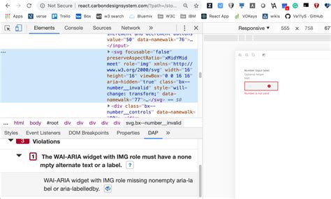 Avt 1 Number Input Has Dap Violations · Issue 4532 · Carbon Design