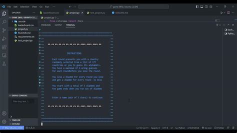 Cs50 Introduction To Python Programming Language Project An Interactive Terminal Game Youtube