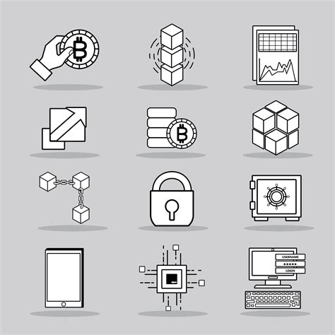 Set Blockchain Security Technology With Data Center Vector Art At Vecteezy