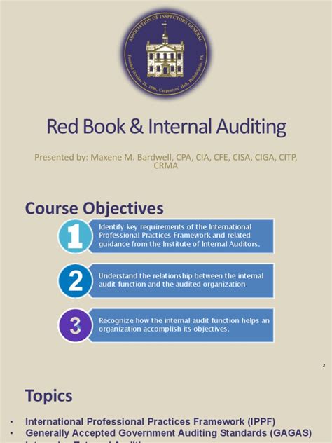 Red Book And Internal Auditing Presented By Maxene M Bardwell Cpa Cia Cfe Cisa Ciga Citp