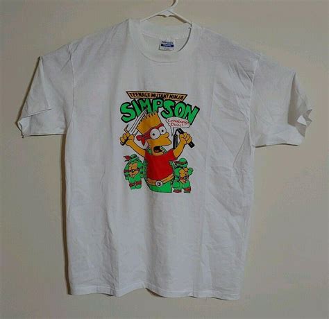 New Vintage Bootleg Bart Simpson Tmnt Shirt Xl Free Ship 90s Made In
