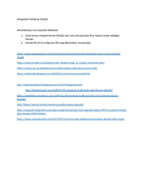 Mengubah Mysql Ke Mysqli Pdf
