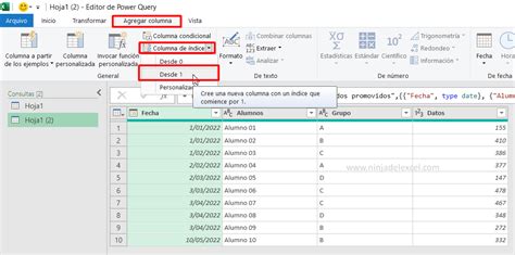 Cómo Numerar Filas en Power Query Ninja del Excel