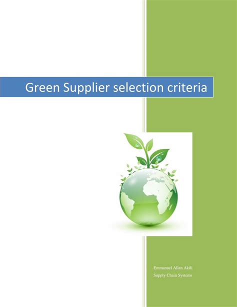 Pdf Green Supplier Selection Criteria University Of … · · 2016 07