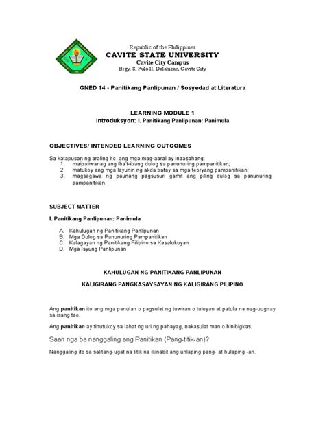 Learning Module 1 Pdf