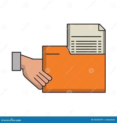 Hand Holding Folder Document Symbol Stock Vector Illustration Of Holding Office 152243797