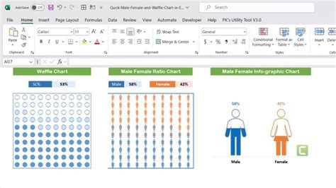 Quick Male Female And Waffle Chart In Excel Excel Excel Shortcuts Educational Videos Quick Male Female And Waffle Chart In Excel Excel Excel Shortcuts Educational Videos