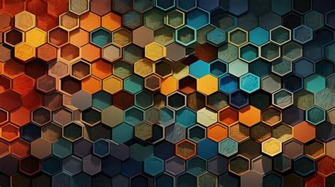 Premium Ai Image Abstract Design With Interlocking Hexagonal Motifs
