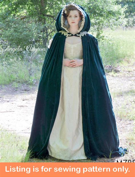 Sewing Pattern Woman Costume Cloak Cape Hood Regency Medieval