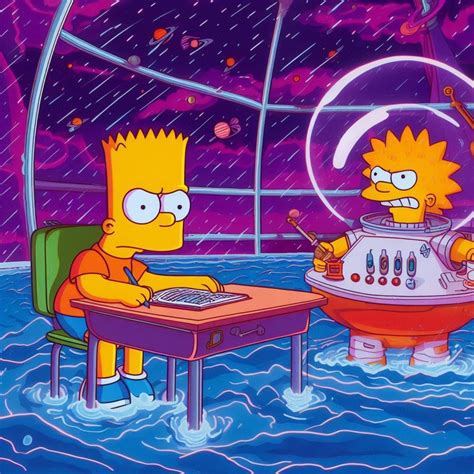 Bart Simpson Has Detention On Saturn Rweirddalle