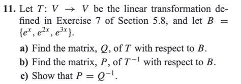 Solved Let T V→v ﻿be The Linear Transformation De Fined In