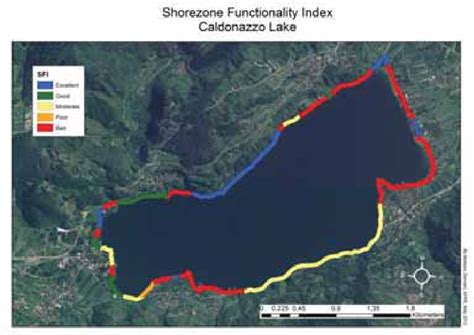 Map Showing The Shorezone Functionality Index Results For Caldonazzo Download Scientific