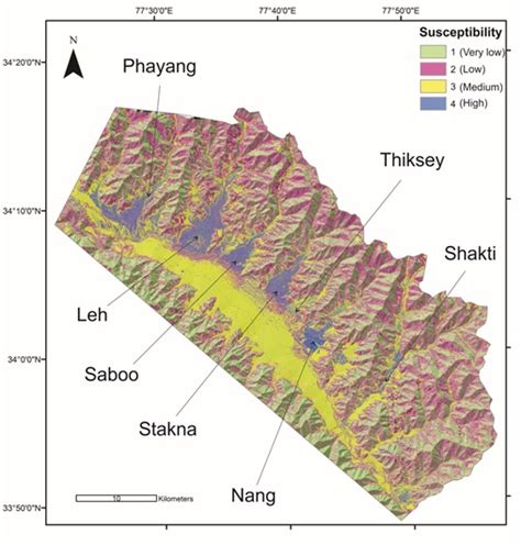 Debris Flow Susceptibility Map Of Leh Valley Prepared To Help Predict