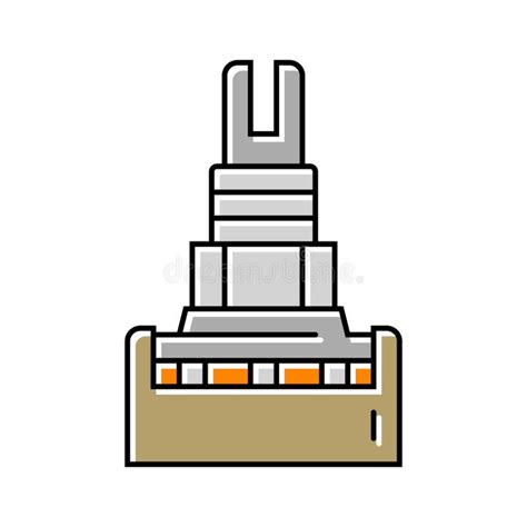 Potentiometer Electronic Component Color Icon Vector Illustration Stock
