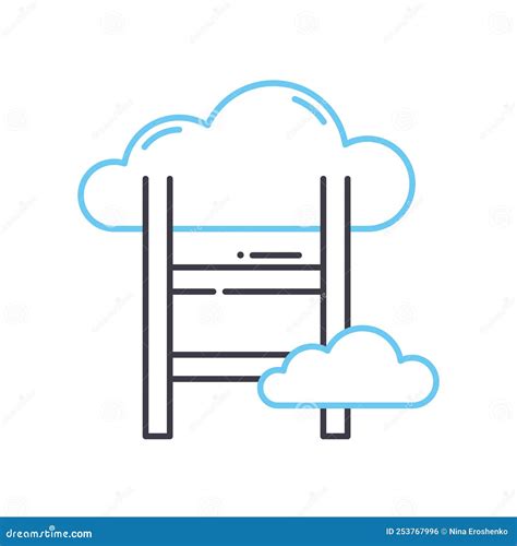 Cloud Storage Line Icon Outline Symbol Vector Illustration Concept