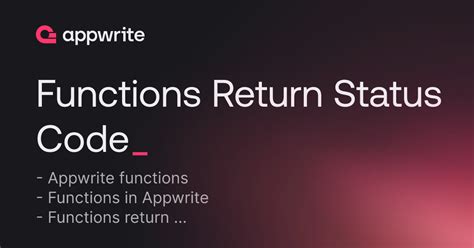 Functions Return Status Code Threads Appwrite
