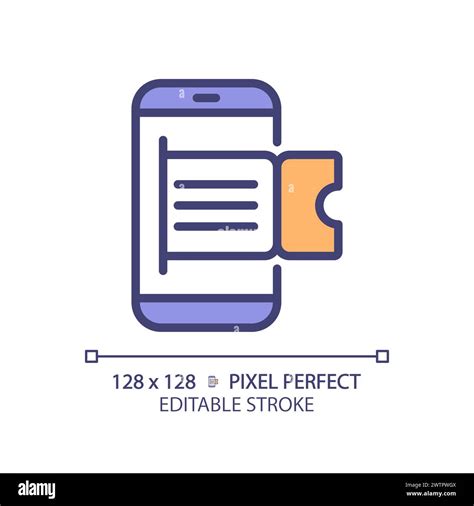 Digital Tickets Pixel Perfect Rgb Color Icon Stock Vector Image And Art Alamy