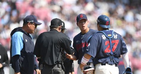 포토 호투한 이민석 ‘손가락 물집으로 교체