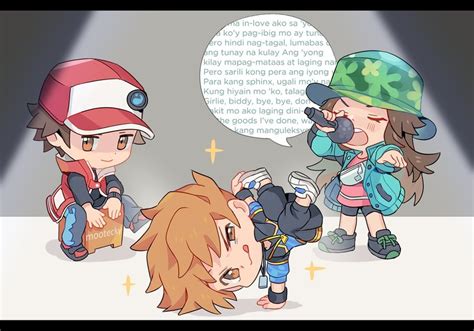Red Blue Oak Leaf Red Leaf And 1 More Pokemon And 2 More Drawn