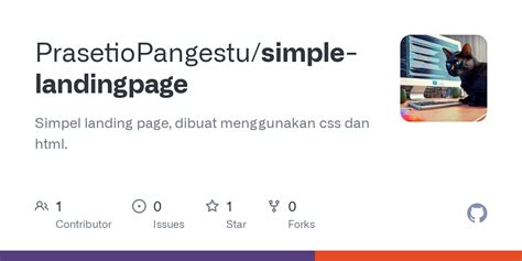 github prasetiopangestu simple landingpage simpel landing page