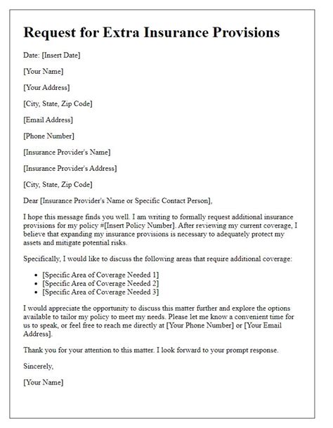 Letter Template For Additional Insurance Coverage Request Free Samples In Pdf Letterin