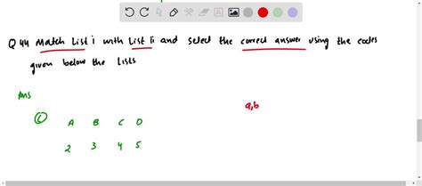 ⏩solved match list i with list ii and select the correct answer… numerade
