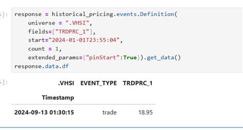 How To Retrieve The As Of Date And Timestamp From Historical Pricing