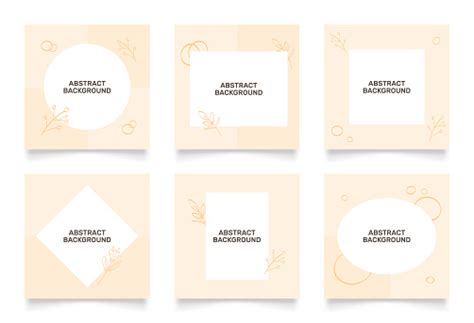 소셜 미디어 인스타 스토리 피드 포스트에 대한 추상적 인 배경 디자인 브라운 꽃 낙서 낙서 모양 손 그려진 개체 텍스트공간을 복사합니다 인스 타 그램 스퀘어 전단지 배너 0