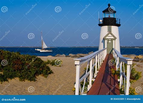 Brant Point Lighthouse On Nantucket Island Stock Image Image Of