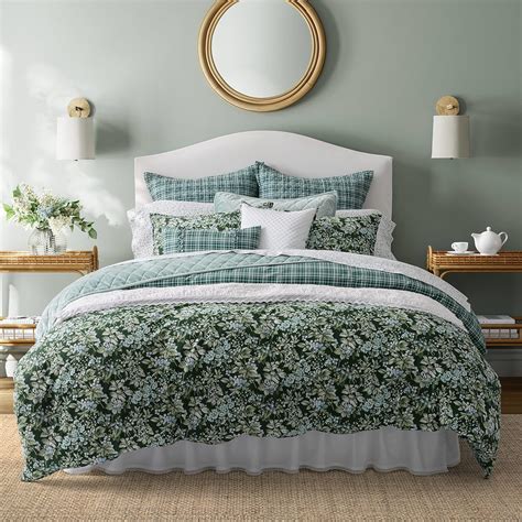 Laura Ashley Queen Comforter Set Cotton Reversible Bedding Set