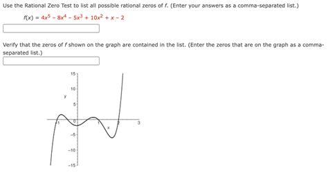 solved use the rational zero test to list all possible