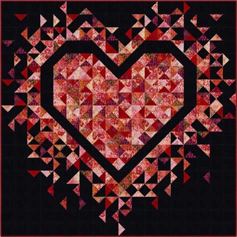 Patterns Quilt Patterns Mini Exploding Heart Quilt Pattern