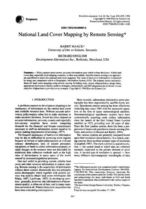 Pdf National Land Cover Mapping By Remote Sensing Dokumentips