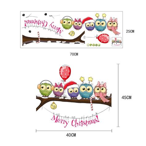 40 Juleklædte Ugle På En Gren Wallstickers Walls Vicedeal