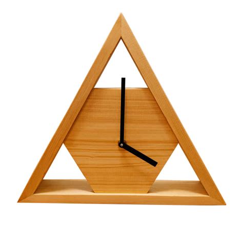 Modern Wooden Desk Clock Model Triangle Shopipersia