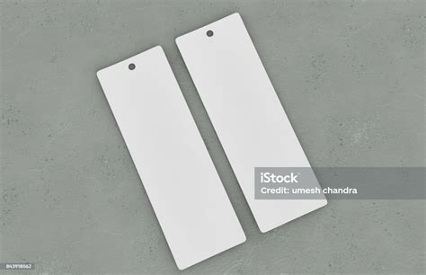 빈 태그 또는 레이블 및 책갈피 또는 Bookmarker 템플릿 디자인에 대 한 백색과 최대 모의 3d 렌더링 그림입니다