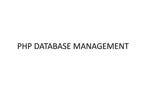 Php Database Managementpptx