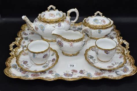 19th Century Limoges Tea Set With Tray A F Limoges Ceramics