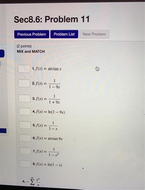 Solved Sec8 6 Problem 9 Previous Problem Problem List Next